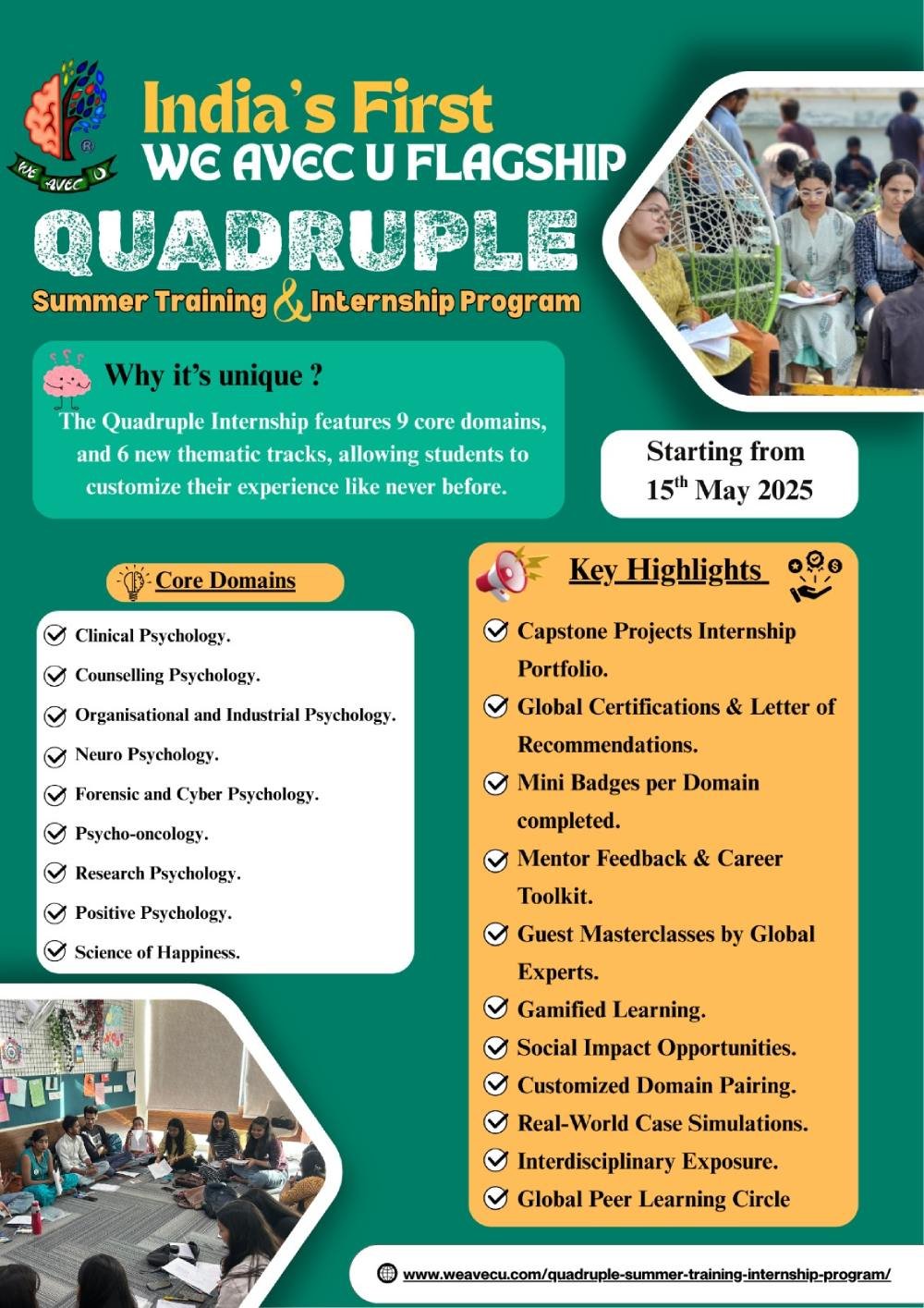 QUADRUPLE Summer Training & Internship Program - We Avec U New Website